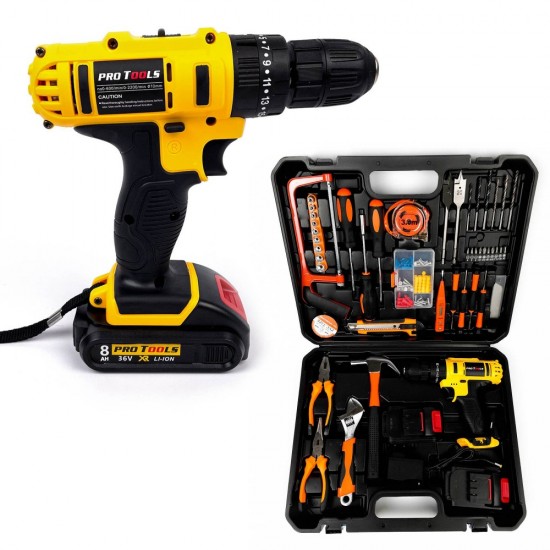 Masina de gaurit si insurubat cu percutie KraftWorld XR 110 accesorii,2 acumulatori,36v,8Ah ...